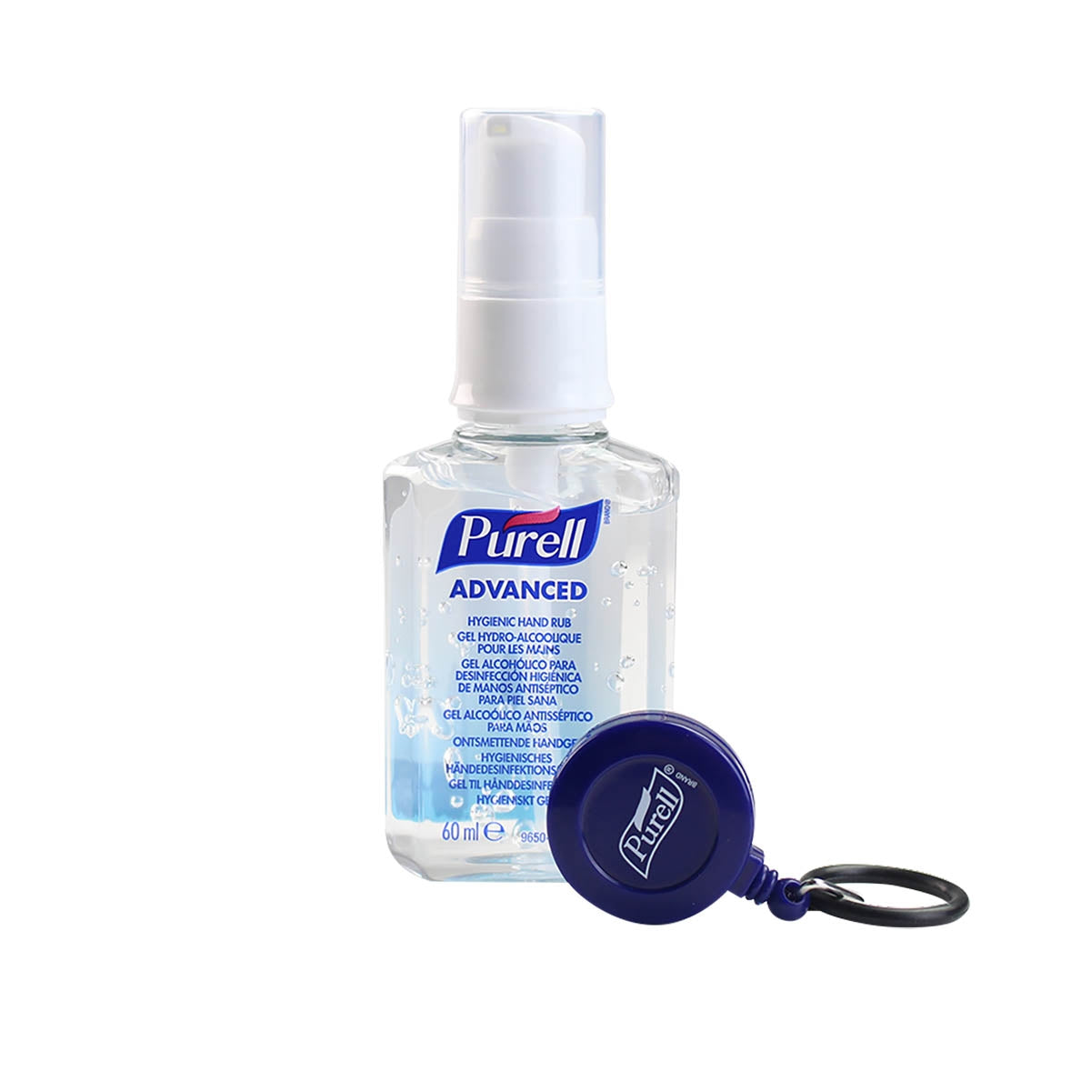 Purell Instant Hand Sanitiser - 60ml Pump Bottle with Extendable Clip