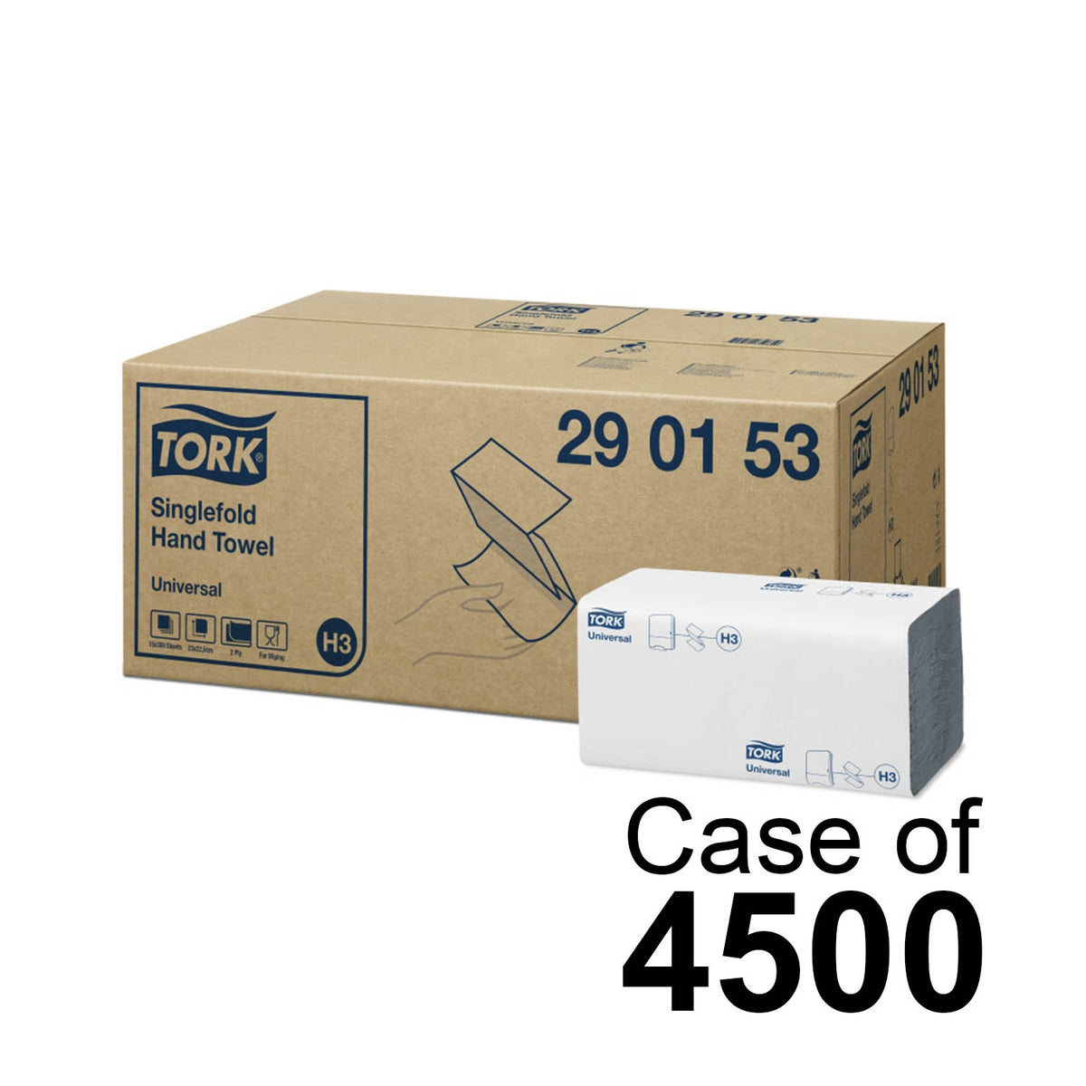 TORK 2 ply hand towels - 15 sleeves of 300 - 4500 per case