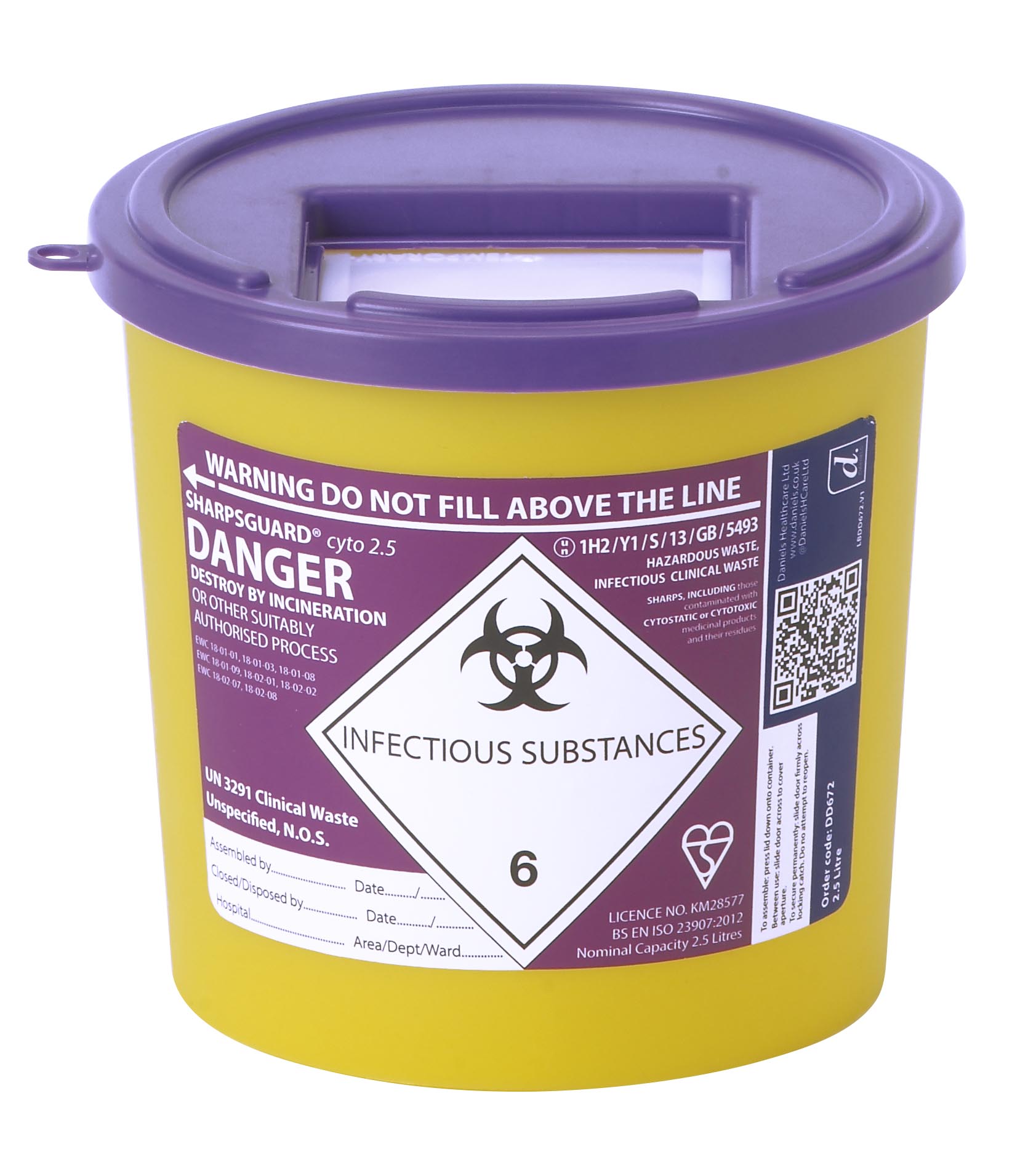 Sharpsguard Cyto 2.5 Litre Sharps Bin – Medscope