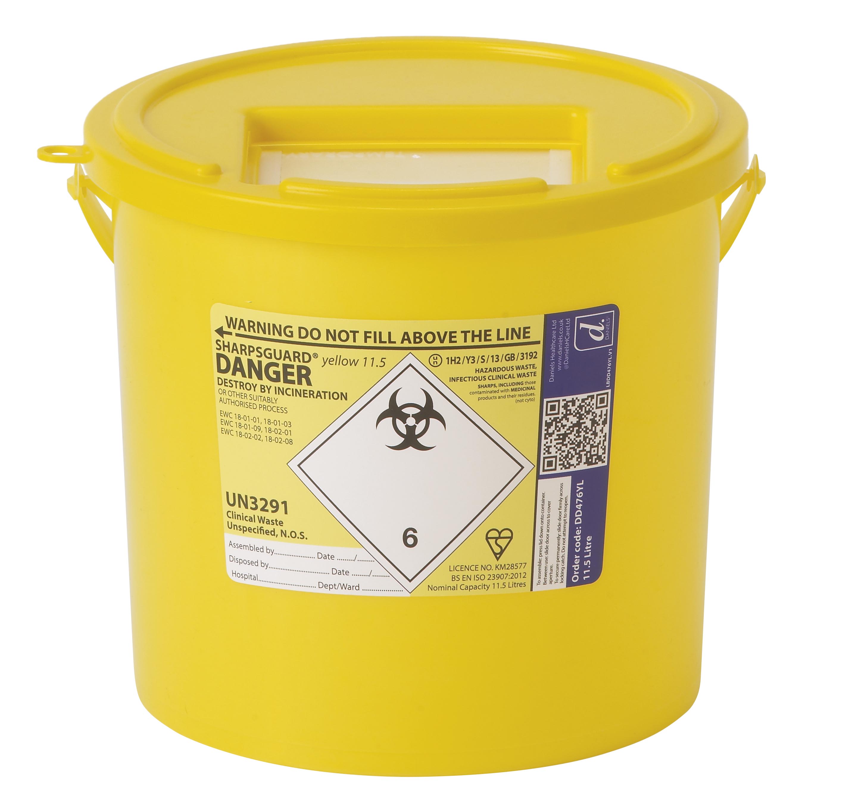 Sharpsguard yellow 11.5 Ltr Sharps Bin – Medscope