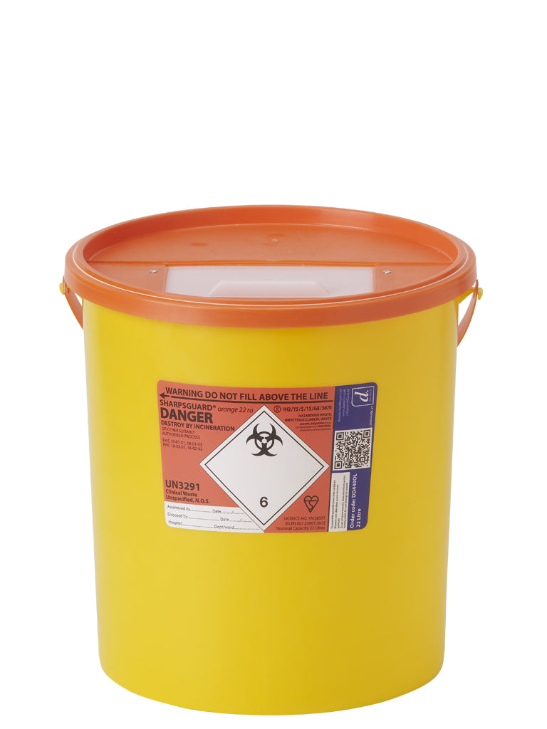 Sharpsguard orange 22 Litre Restricted Access – Medscope