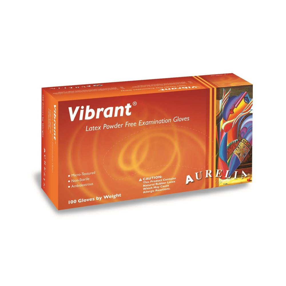 Aurelia Vibrant 100 Micro Textured Latex Examination Gloves 5.7g - Pow ...